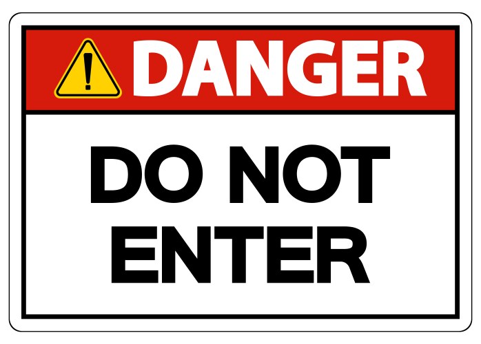 Caution do not enter symbol on white background Vector Image