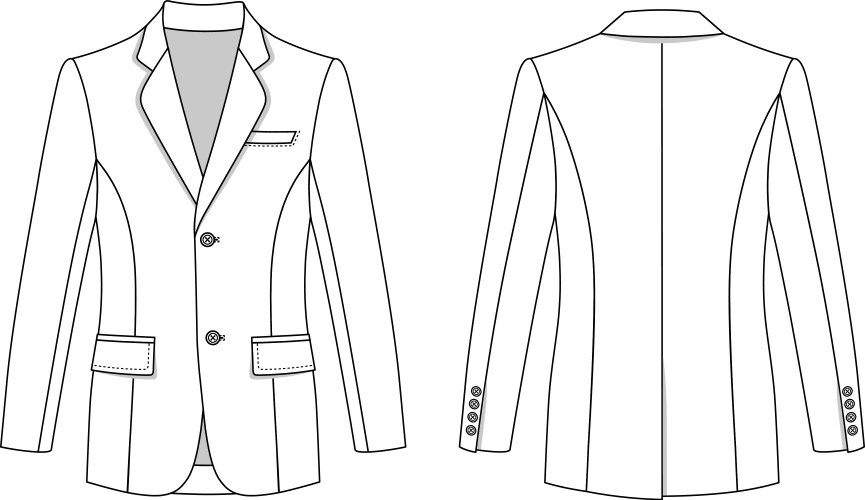 Long sleeve jacket with zipper Royalty Free Vector Image