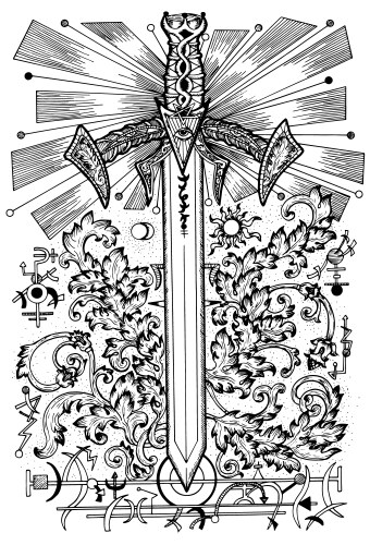 Hand drawn esoteric symbol bug with sacred Vector Image