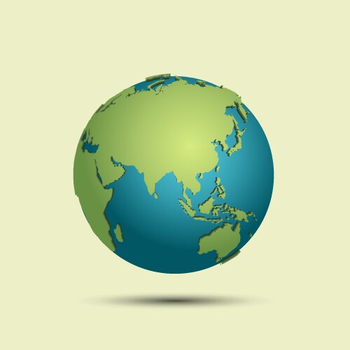 3d world map paper art earth shapes Royalty Free Vector