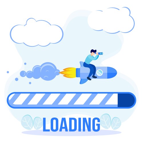 Graphic cartoon character of loading Royalty Free Vector