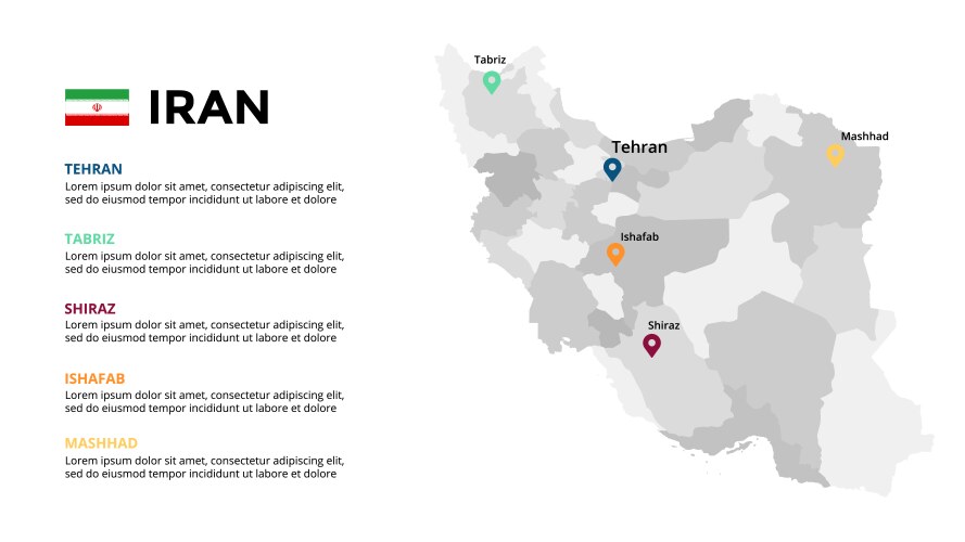 Tehran skyline iran trendy linear style Royalty Free Vector
