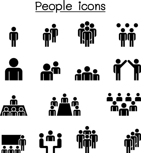 People icon set Royalty Free Vector Image - VectorStock