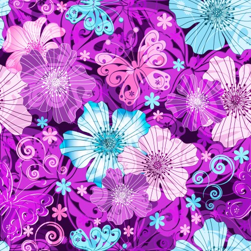 Vivid seamless floral pattern Royalty Free Vector Image