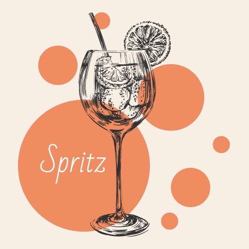 Aperol spritz cocktail recipe concept Royalty Free Vector