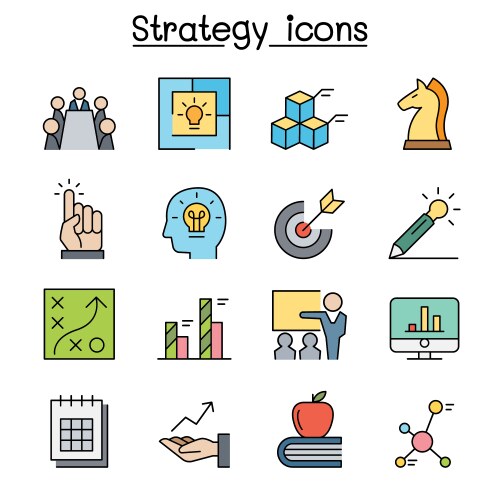 Business strategy icon Royalty Free Vector Image