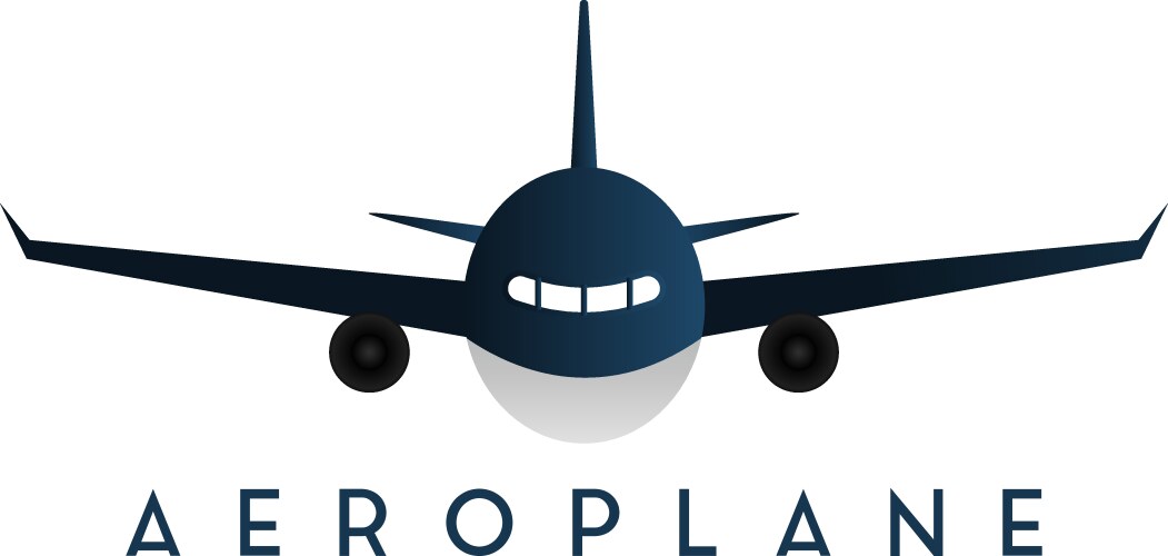 Airplane Front View Template – Royalty-Free Vector | VectorStock