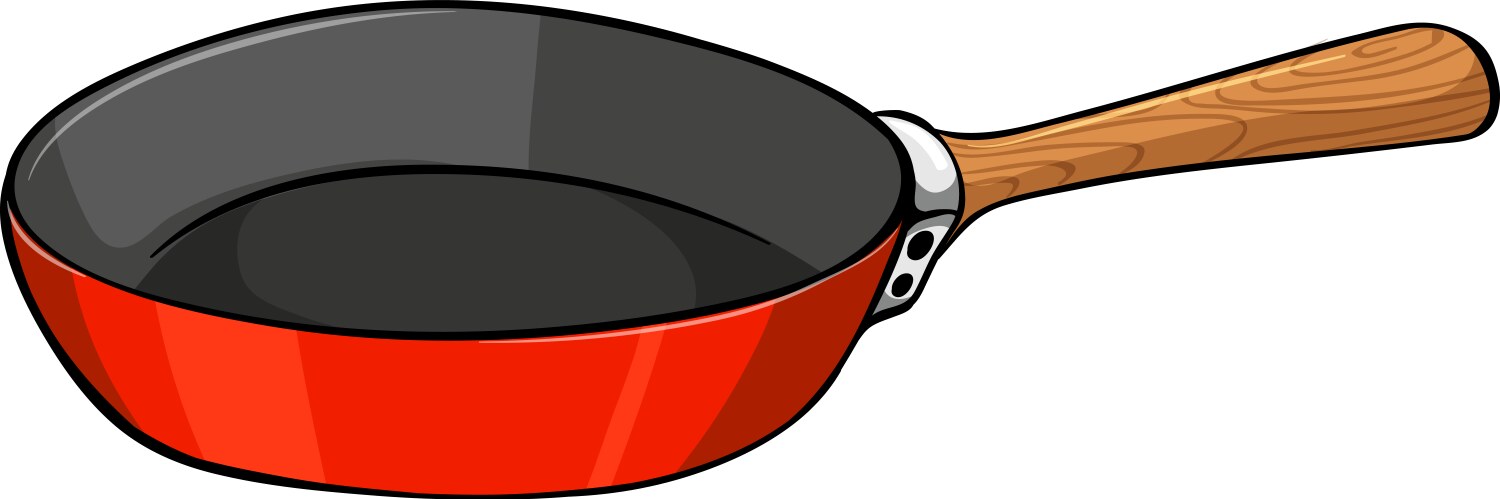 Red pan with lid kitchen Royalty Free Vector Image