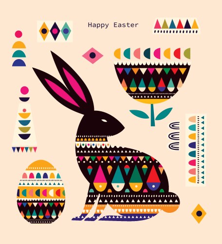 Mexican folk art style floral greeting card Vector Image