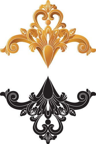 Architecture design rococo style window with gold Vector Image