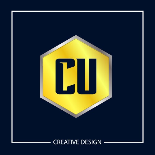 Initial letter cu logo template design Royalty Free Vector