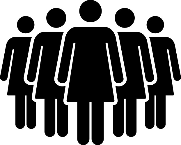 People icon group women team symbol Royalty Free Vector