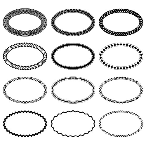 Oval stamp set Royalty Free Vector Image - VectorStock