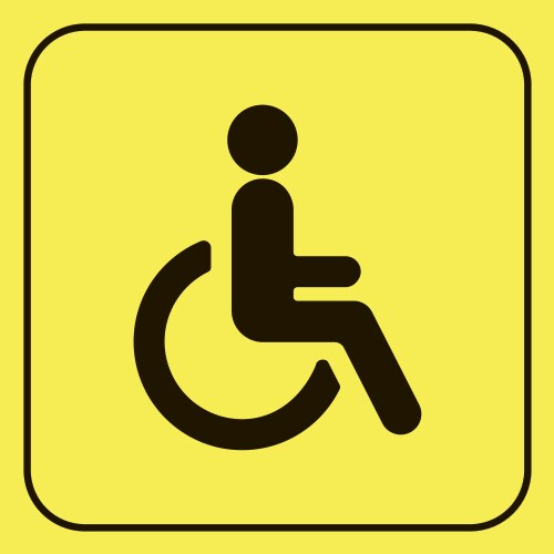 Disabled warning sign man in wheelchair black Vector Image