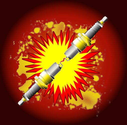 Spark plug flash tattoo Royalty Free Vector Image