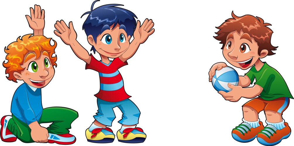Family Cartoon Three Boys Vector Images (over 420)