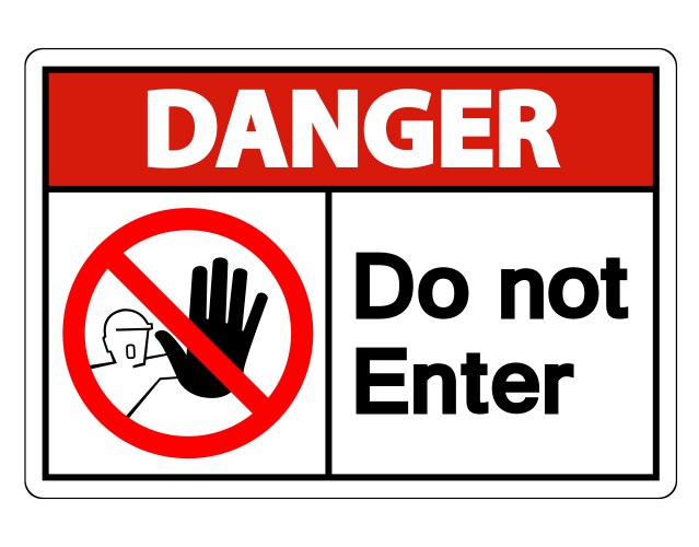 Safety instructions do not enter symbol sign Vector Image