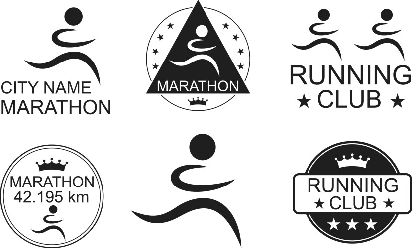 Running marathon Royalty Free Vector Image - VectorStock