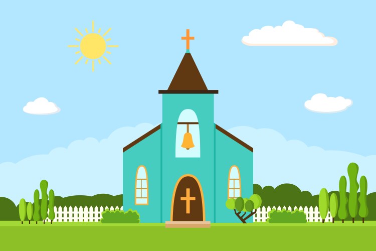 Old church building Royalty Free Vector Image - VectorStock
