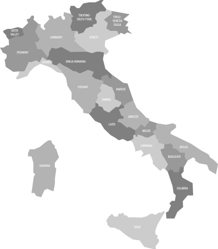 Detailed map of the italy Royalty Free Vector Image