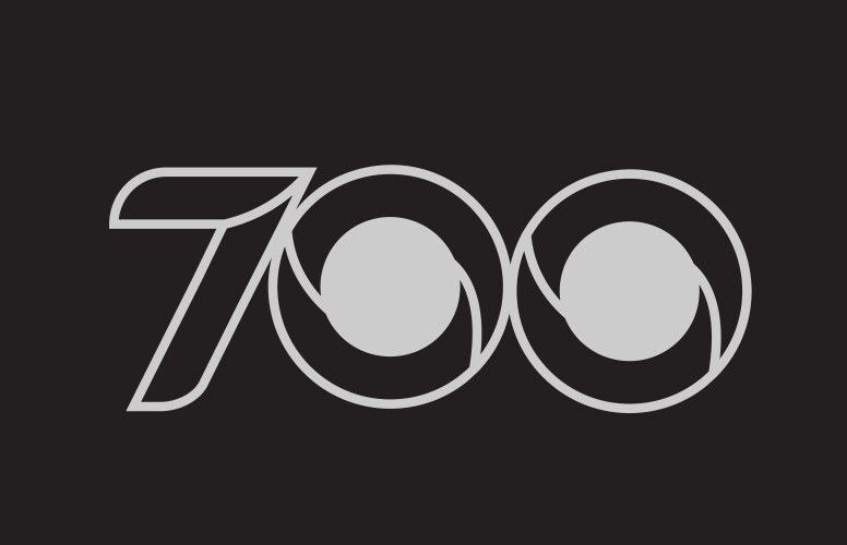 Gold number 700 logo icon design Royalty Free Vector Image