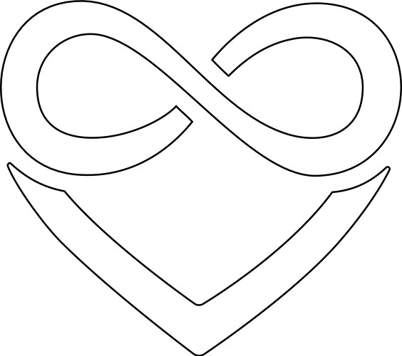 Heart and infinity - polyamory sign Royalty Free Vector