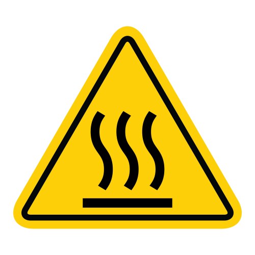 Hot surface icon safety graphic information Vector Image