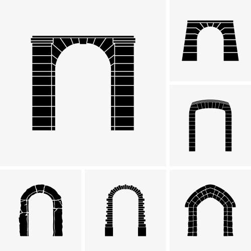 Architectural types of arches icons Royalty Free Vector