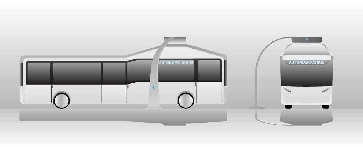 Autonomous electric bus Royalty Free Vector Image
