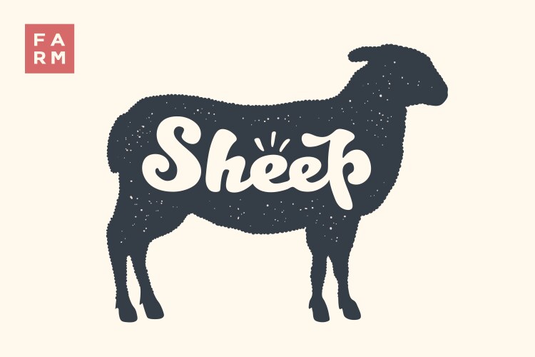 Sheep silhouette icon design template isolated Vector Image