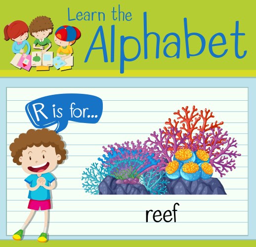 Flashcard letter r is for radio Royalty Free Vector Image