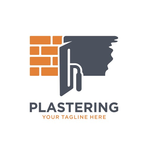 Plastering logo design Royalty Free Vector Image
