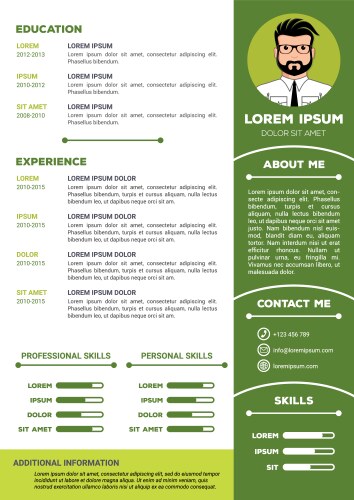 Resume and cv template with nice design Royalty Free Vector