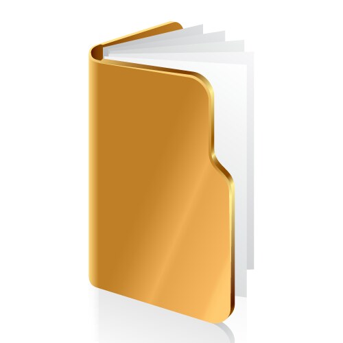 Bright yellow realistic open folder icon isolated Vector Image