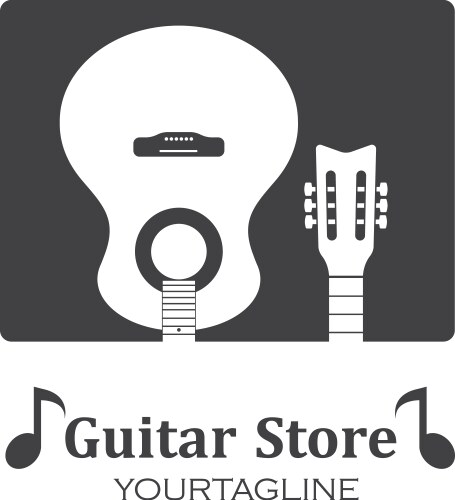 Note guitar icon logo Royalty Free Vector Image