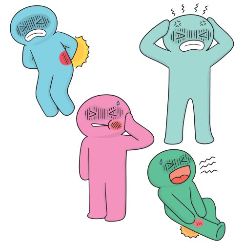 Anger rage headache concept Royalty Free Vector Image