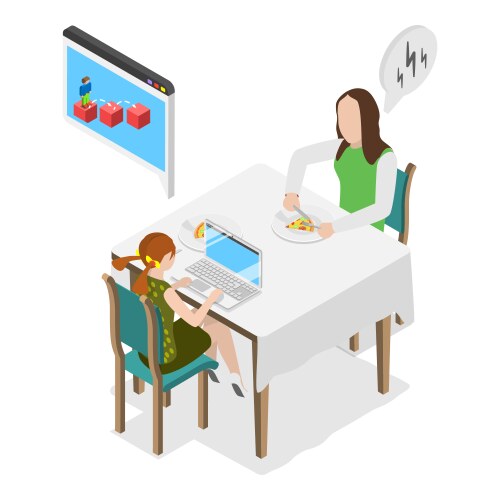 Isometric interactive screen Royalty Free Vector Image