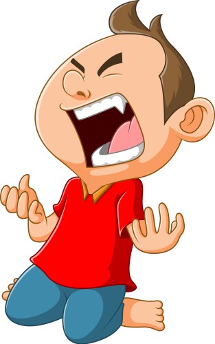Angry Boy Screaming Royalty Free Vector Image - VectorStock