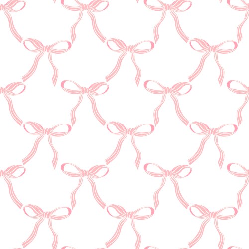 Coquette pink ribbon bow watercolor set isolated Vector Image