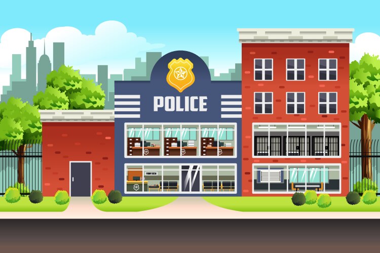 Police Station Cartoon Vector Images (over 1,300)