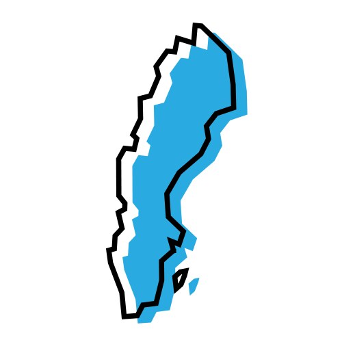 Sweden simplified map Royalty Free Vector Image
