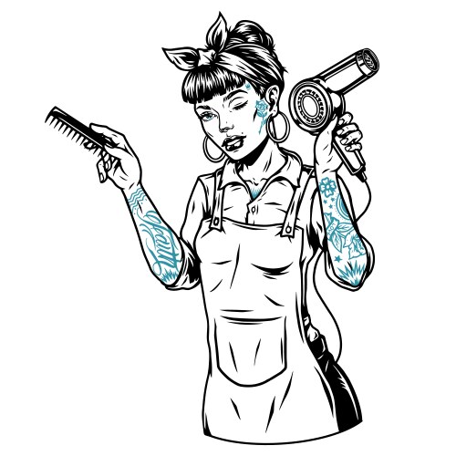 Set tool for barbershop with logotype Royalty Free Vector