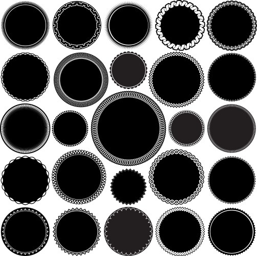 Collection of round decorative border frames Vector Image