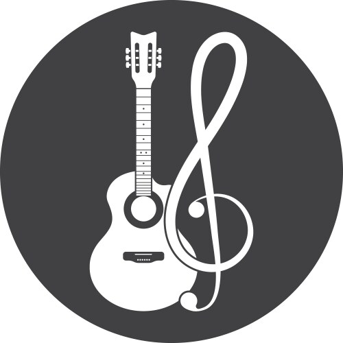 Note guitar icon logo Royalty Free Vector Image