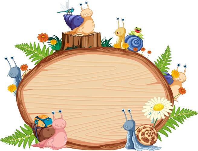 Insect with wooden frame board banner Royalty Free Vector