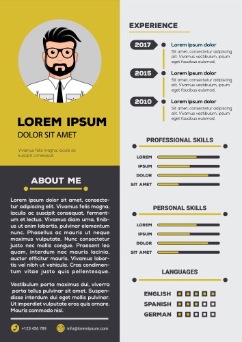 Resume and cv template with nice design Royalty Free Vector
