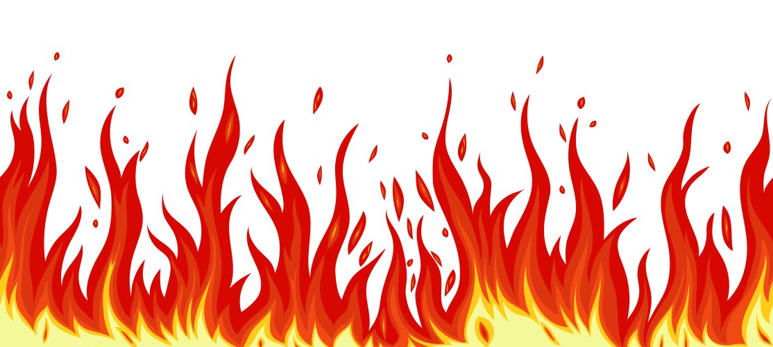 Cartoon fire flames set isolated on white Vector Image
