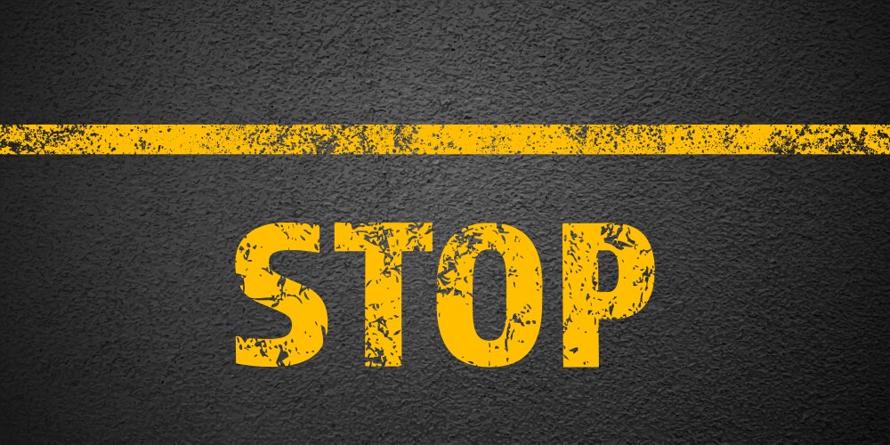 Asphalt road with stop lane marking concrete Vector Image