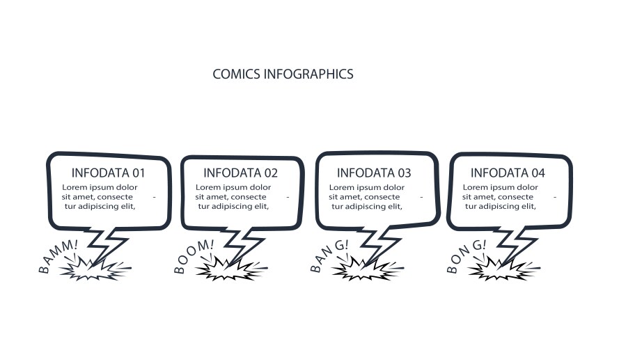 Comics infographic with 4 steps options parts Vector Image
