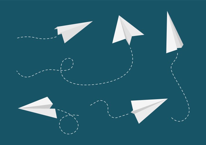 Paper plane flying Royalty Free Vector Image - VectorStock